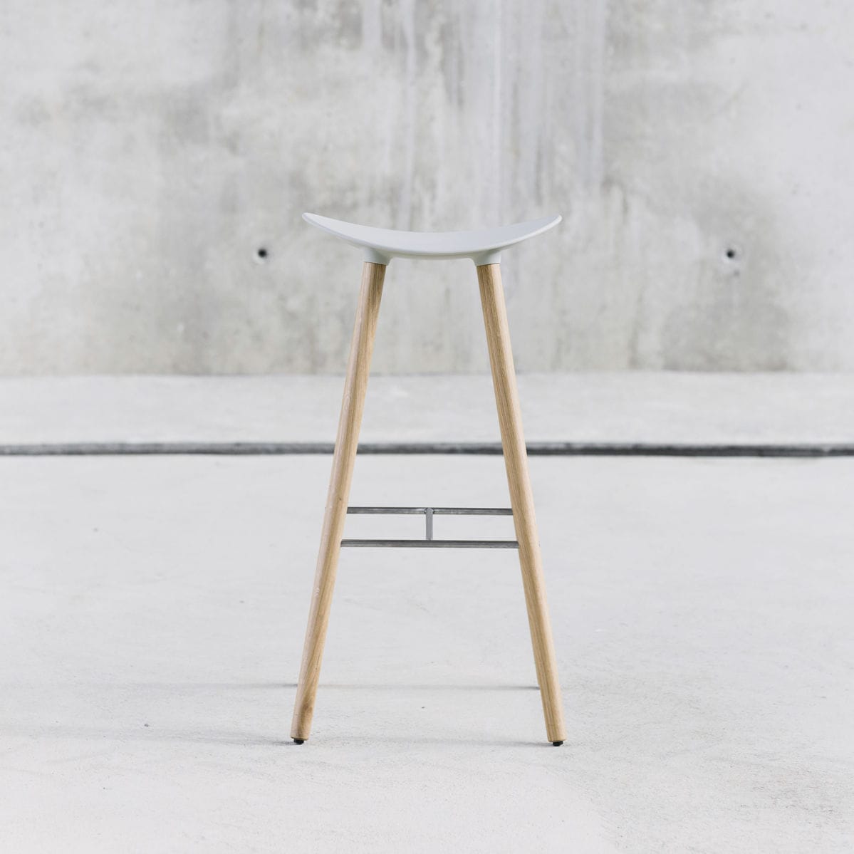 Contemporary bar stool - COMA WOOD - Enea - plywood / polypropylene / oak base