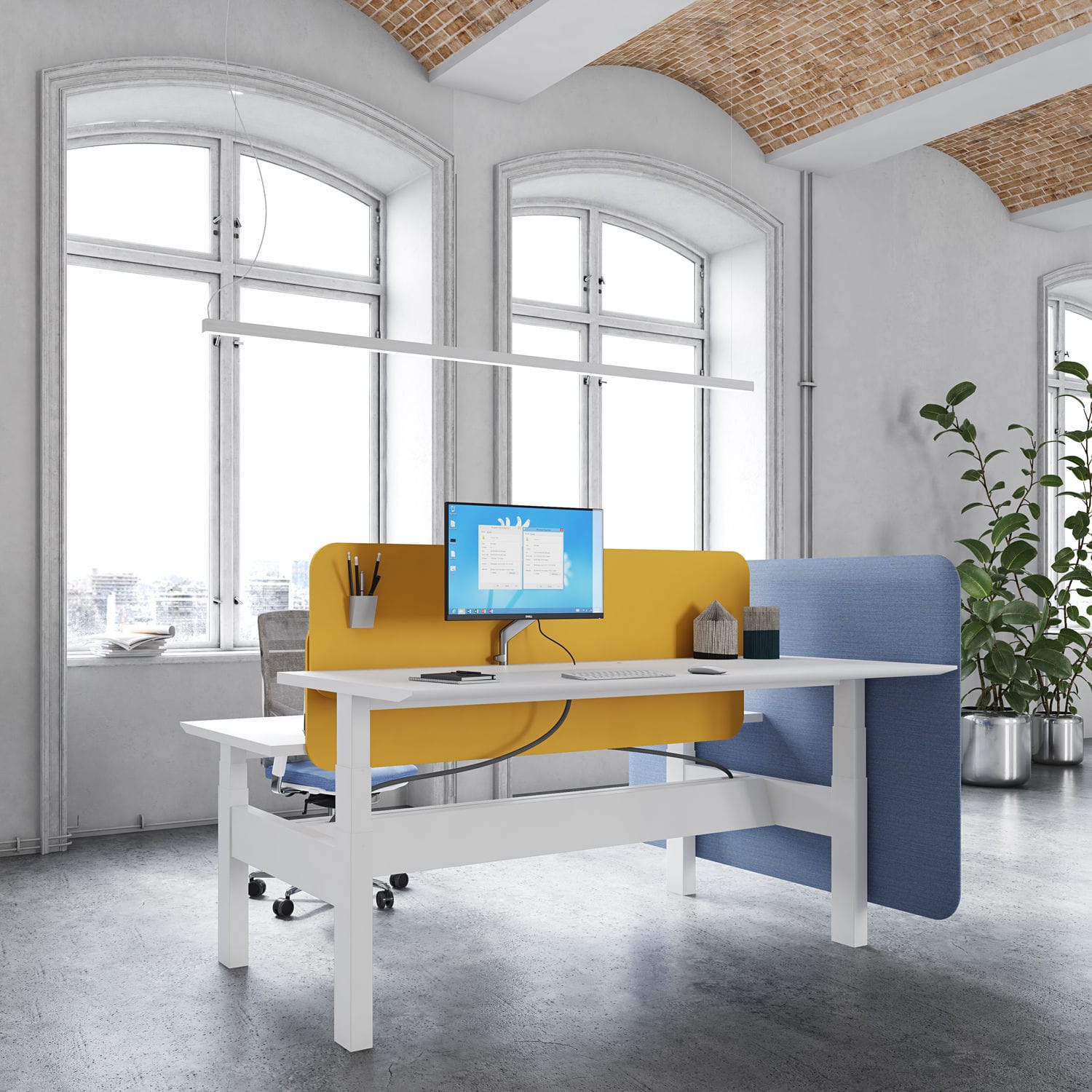 Workstation desk - EVO HP - ESTEL - contemporary / oak / MDF