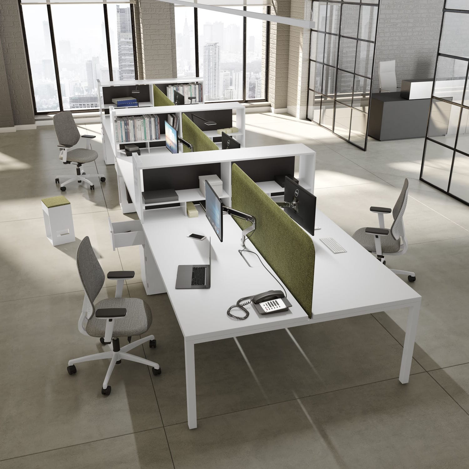 Workstation desk - JOINT + ASTERISCO IN - ESTEL - free-standing / 4 ...