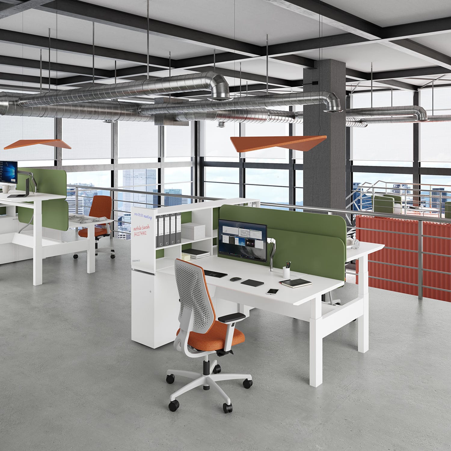 Workstation desk - JOINT + EVO HP - ESTEL - free-standing / 2-4 person ...