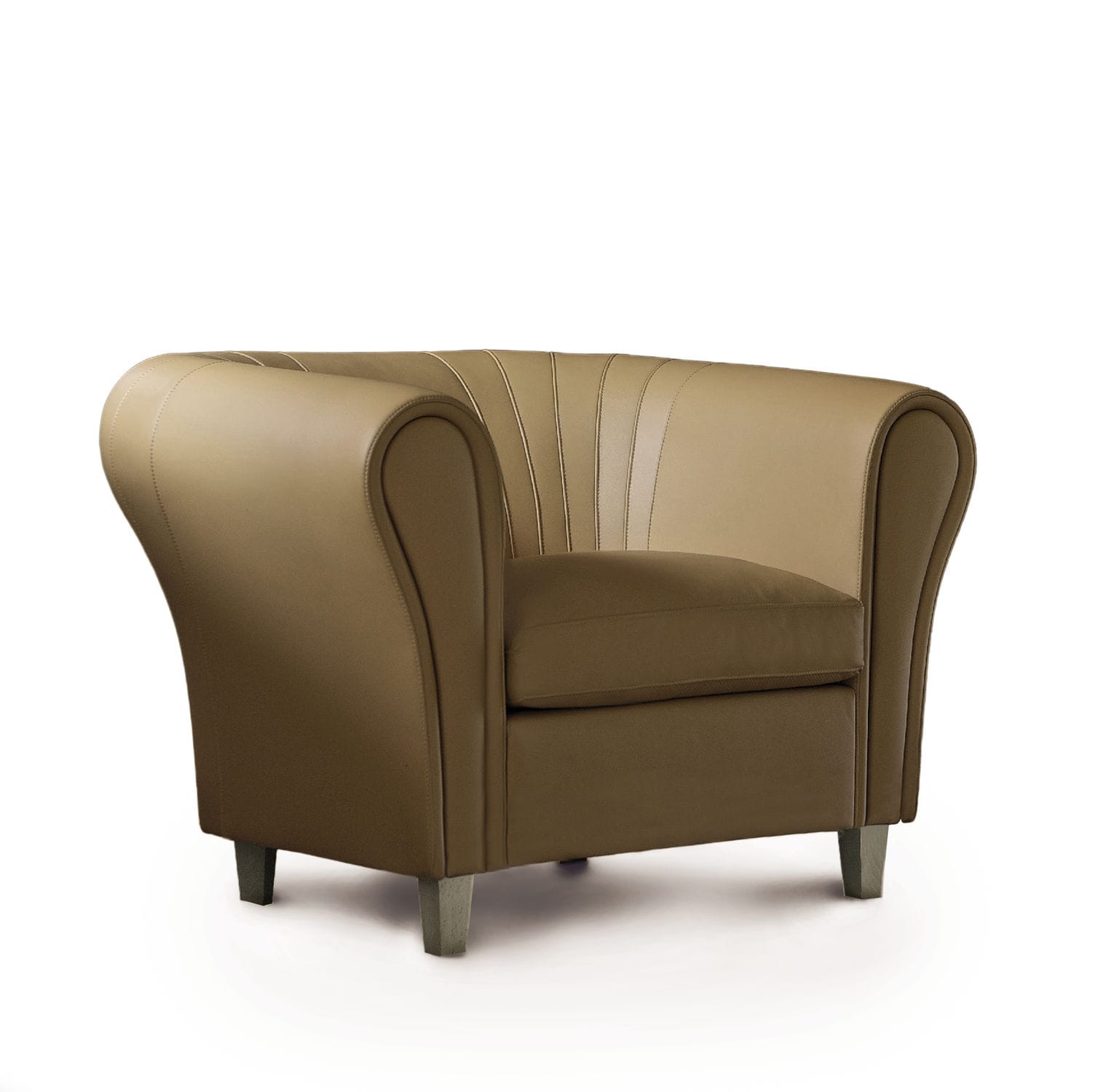 Contemporary visitor armchair - ANTONI - ESTEL - leather / brown ...