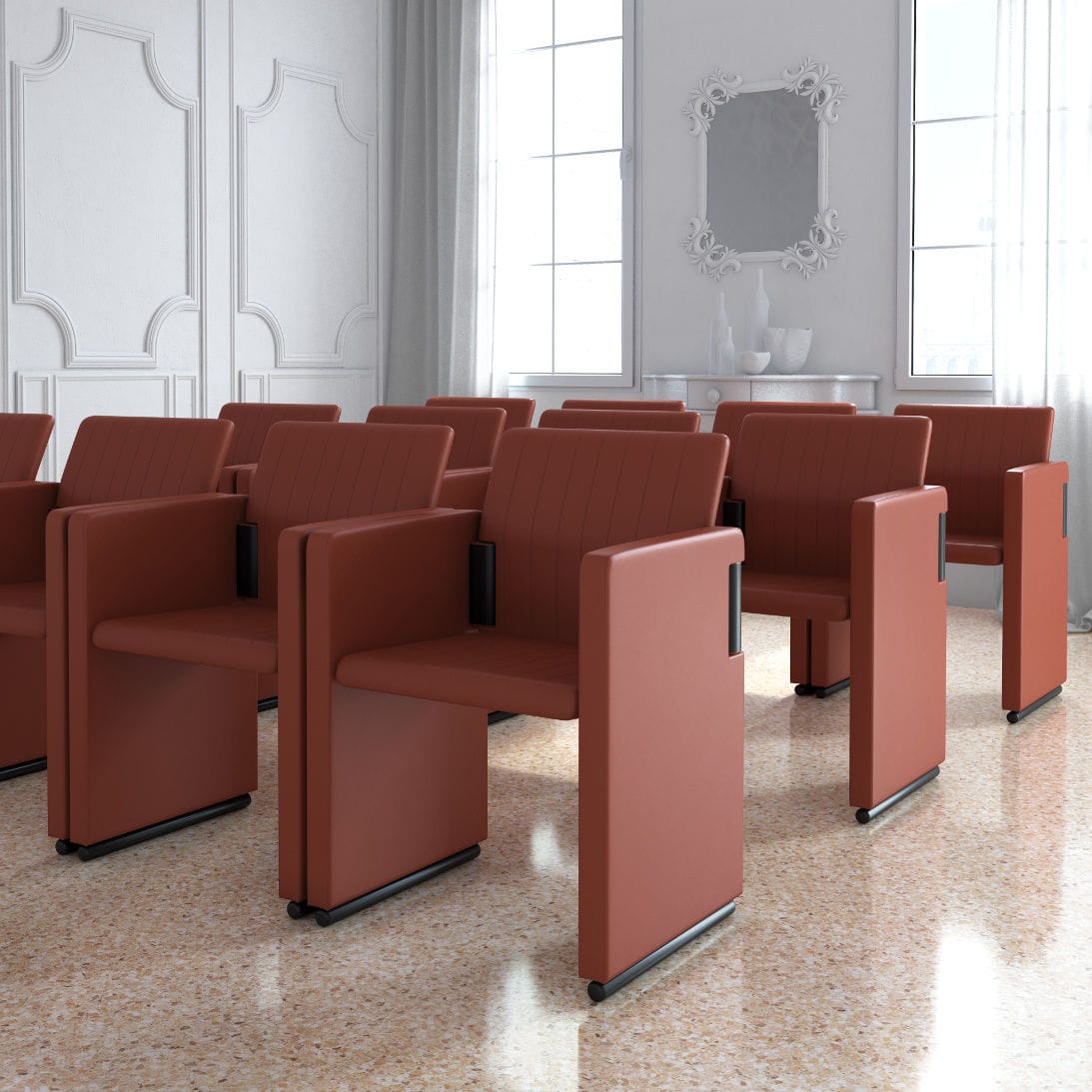 Contemporary conference chair - ROOTA - ESTEL - indoor / fabric / leather