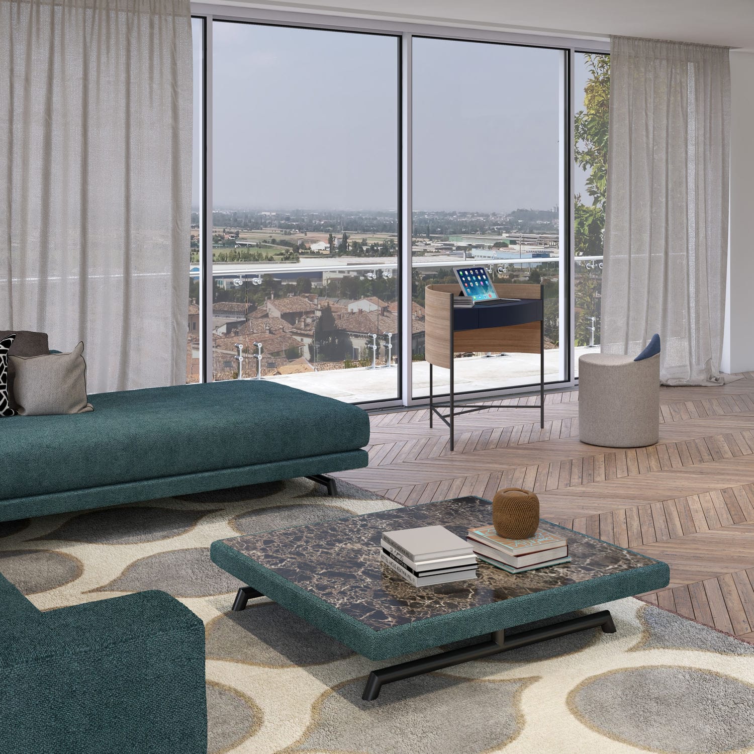 Executive desk - BLOOM - ESTEL - free-standing / contemporary / wood