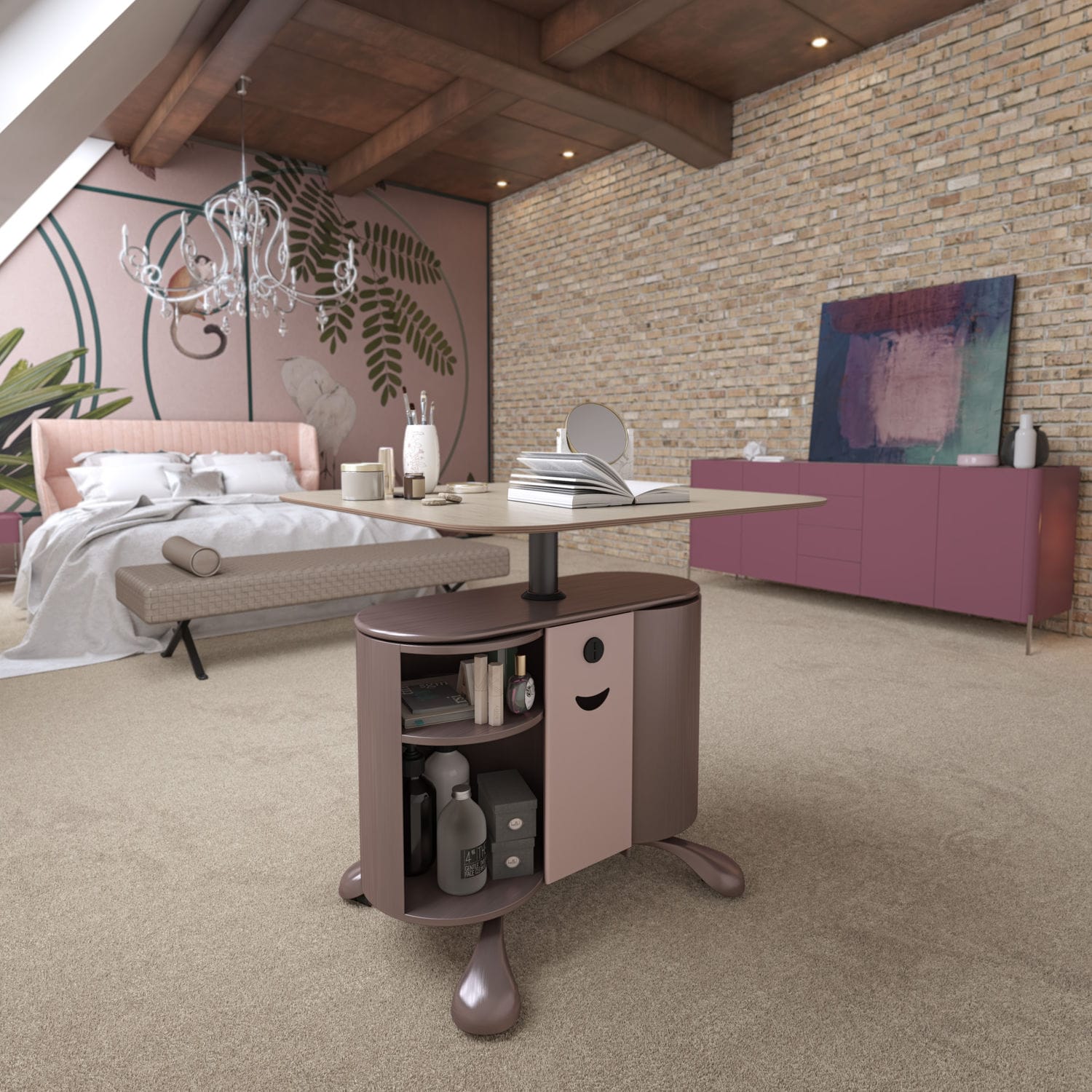 Workstation desk - CADDY - ESTEL - free-standing / 2 person / contemporary