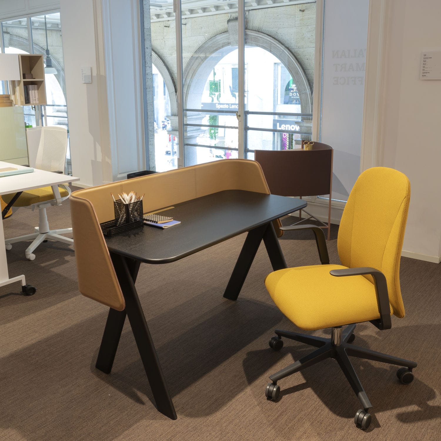 Free-standing desk - SQUID - ESTEL - contemporary / wood / straight