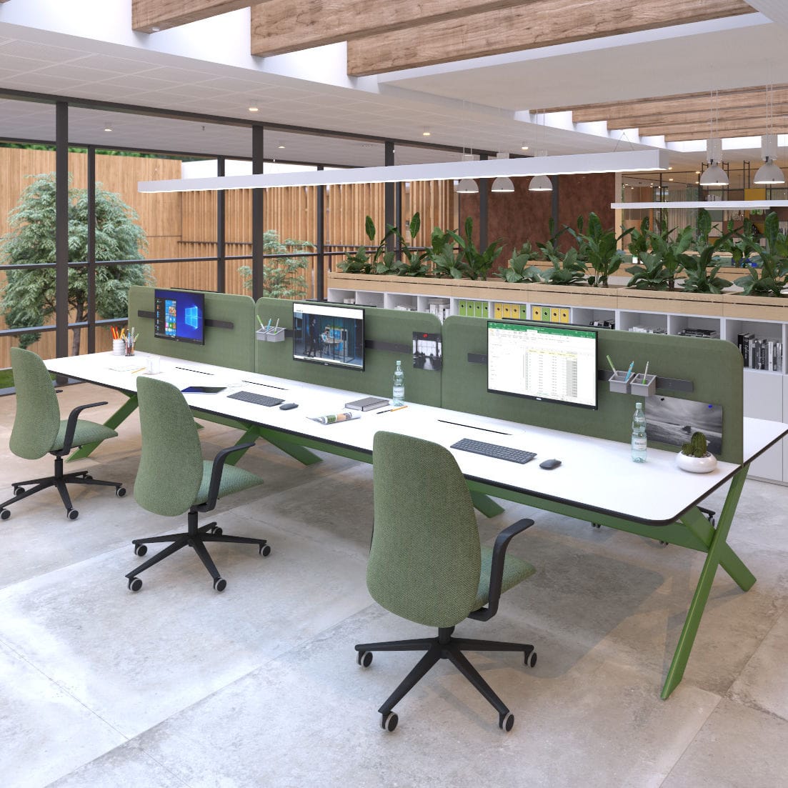 Workstation office desk - S.ANDREA - ESTEL - with post / 6 person ...