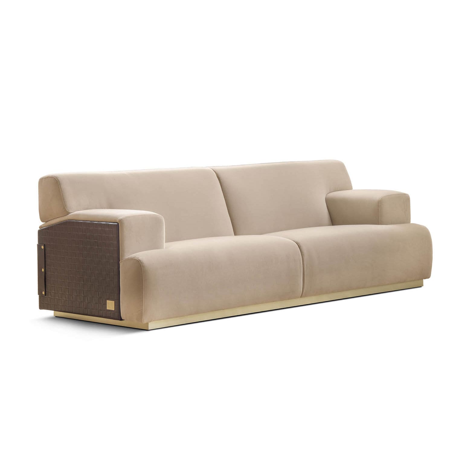 Contemporary sofa - BOURBON - Formitalia Group - velvet / leather / beige