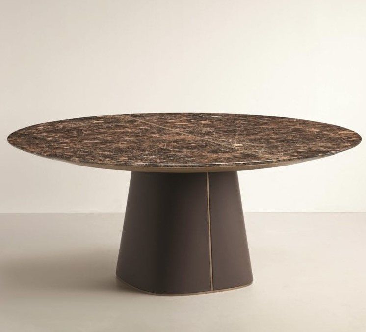 Contemporary table - Artù 180 - Frag - marble / leather base / round