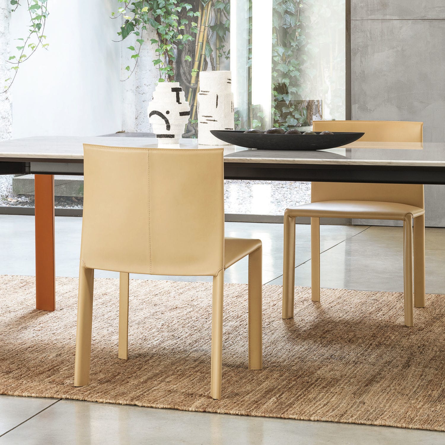 Contemporary chair - Blyn - Frag - indoor / leather / steel base