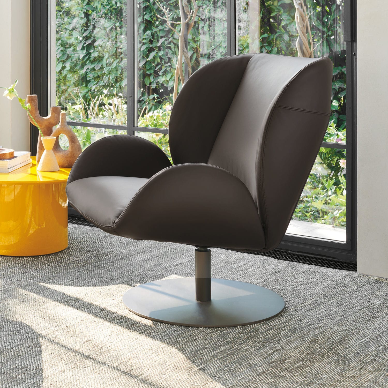 Contemporary armchair - Ocean - Frag - fabric / leather / plywood