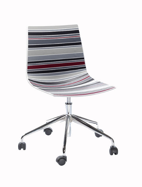 Contemporary chair - CLAIRE 5R - Gaber - chromed metal / star base / on ...