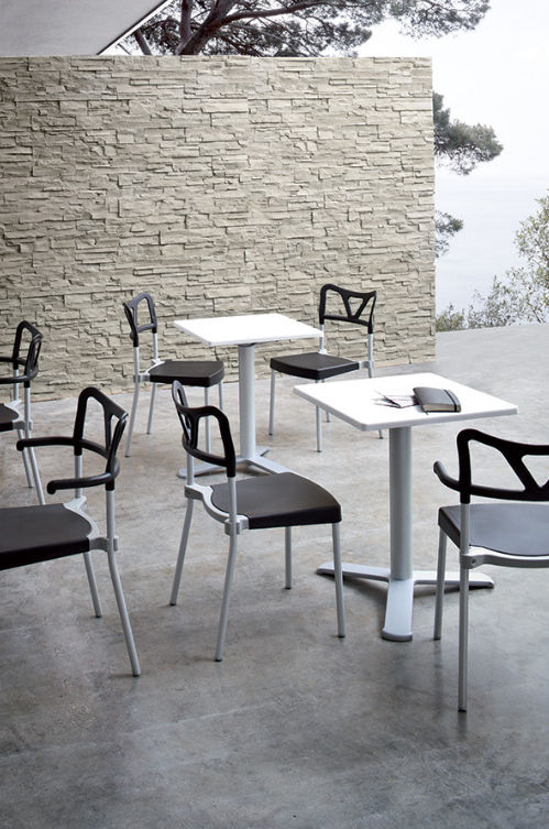 Contemporary chair - HACKER - Gaber - metal / home / with armrests