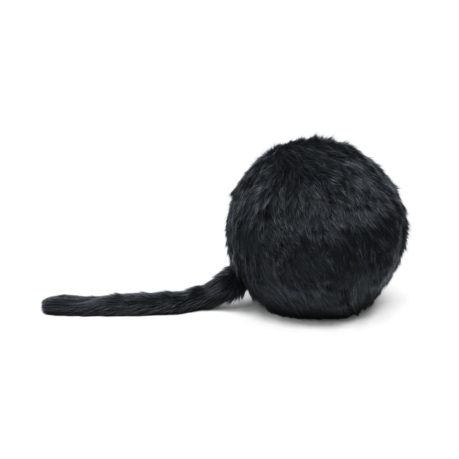 Contemporary pouf - RON RON - Gufram - faux fur / black