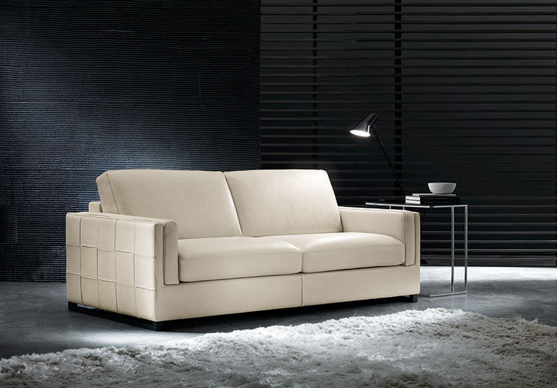 Sofa bed - SAX - Gurian - contemporary / leather / with removable cover