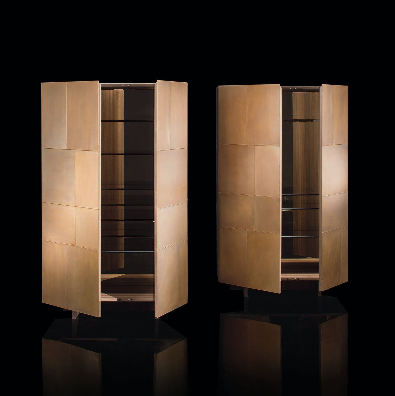 High sideboard - SLIM SIDE VERTICAL - Henge - contemporary / brass ...