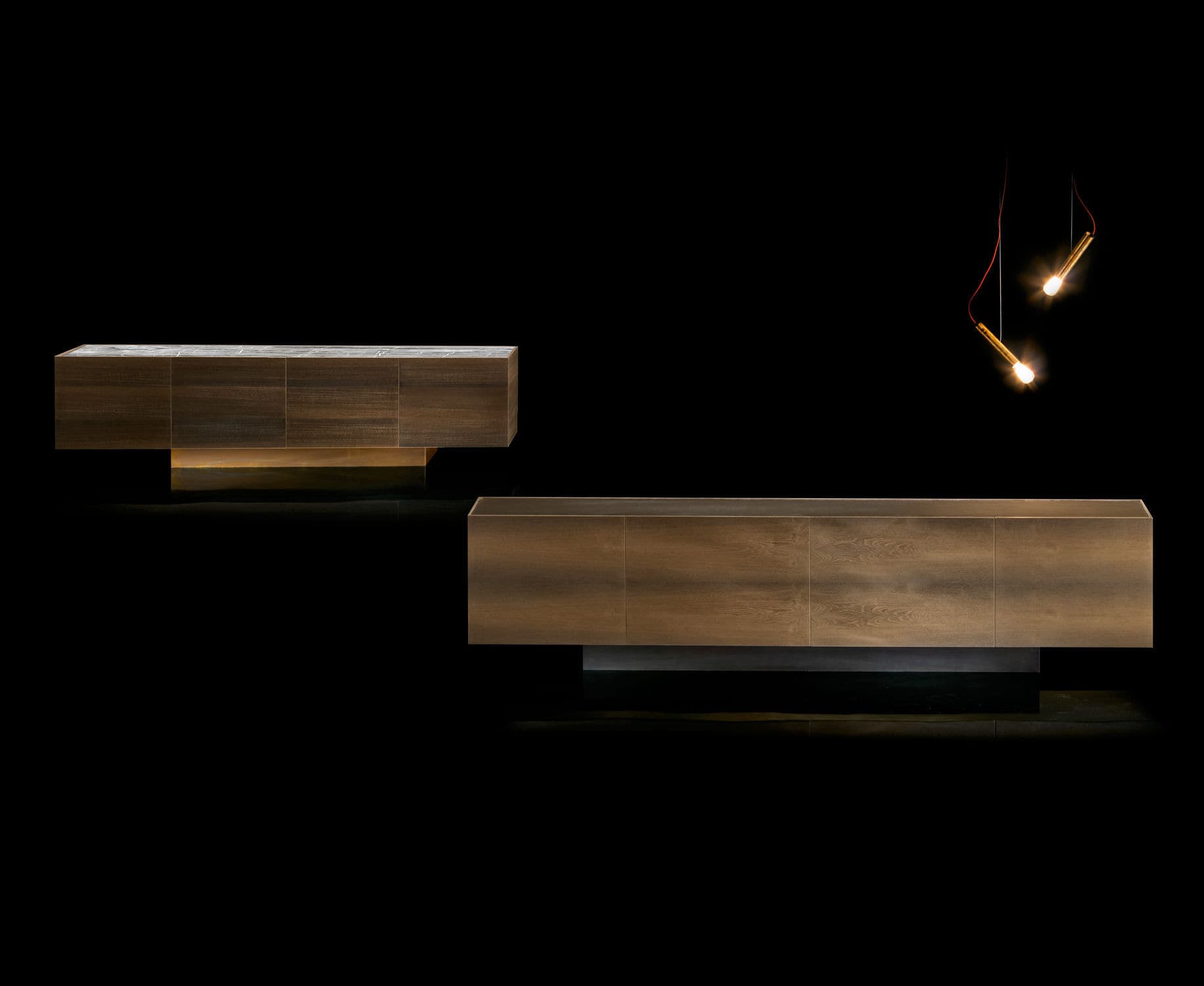 Contemporary sideboard - SIDE-X - Henge - metal / stone / solid wood