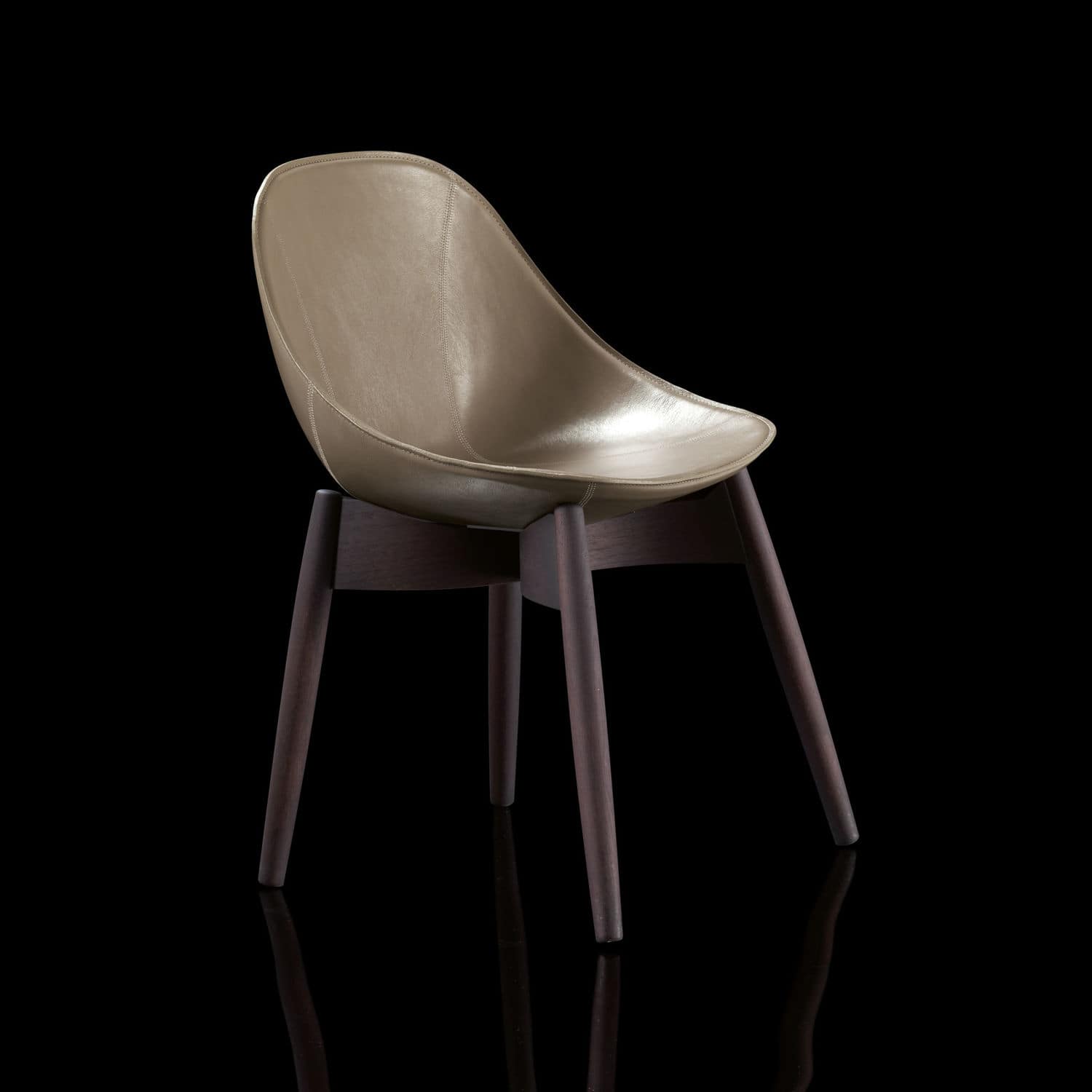 Contemporary dining chair - JUNE - Henge - indoor / leather / oak base