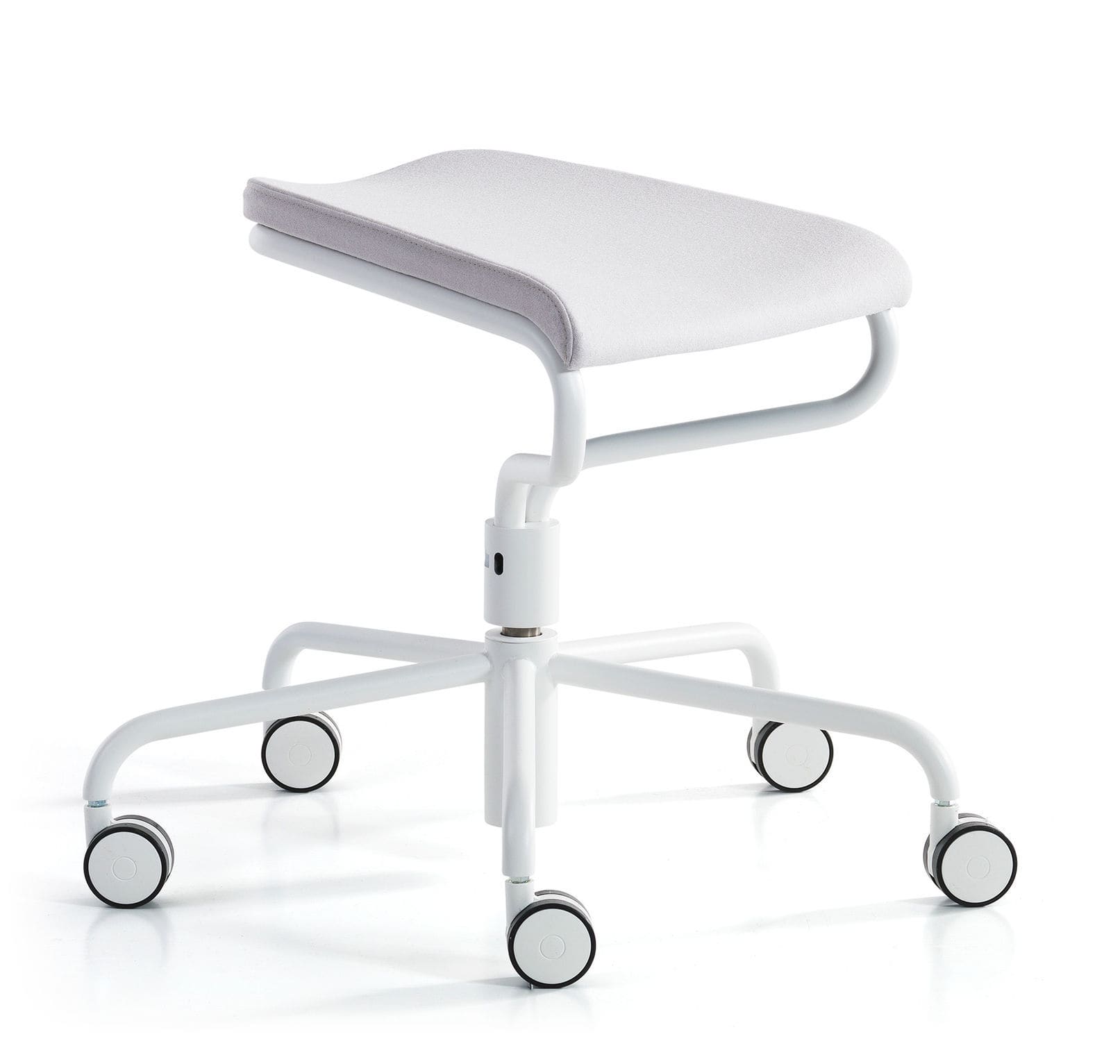 Fabric task stool - ADD WORK 46 - Lammhults Möbel AB - leather / chrome ...