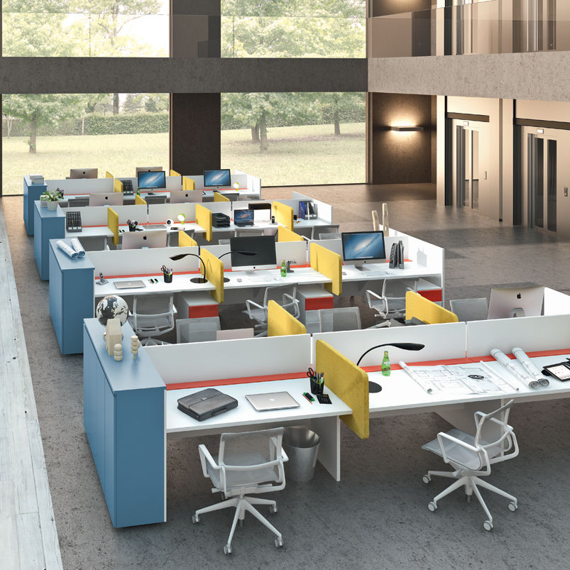 Desk mounted office divider - NET - Martex - fabric / glass / modular