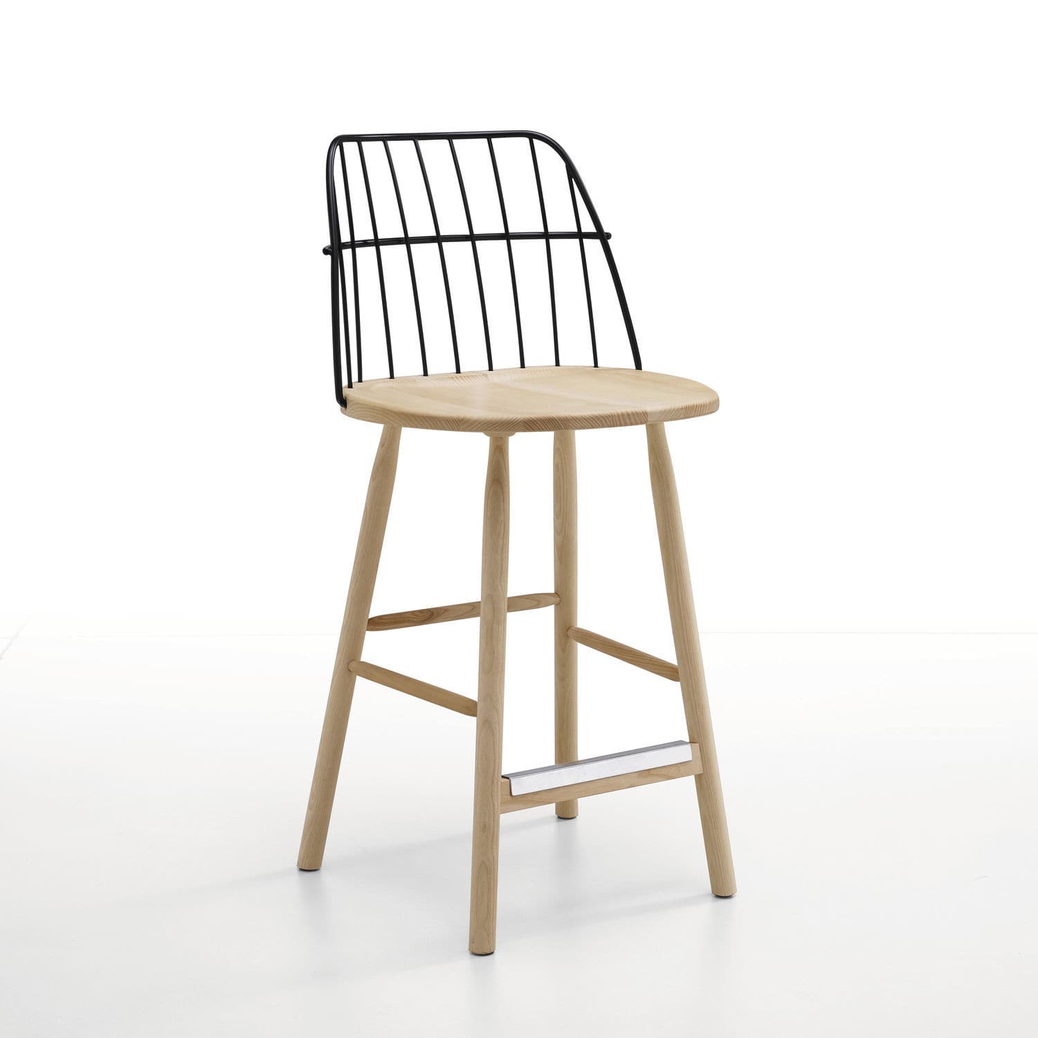 Contemporary bar chair - Strike - MIDJ - indoor / lacquered steel / wooden