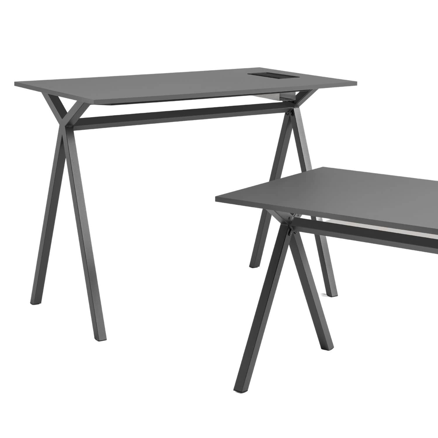 Free-standing desk - Dama - MIDJ - original design / wood veneer / metal