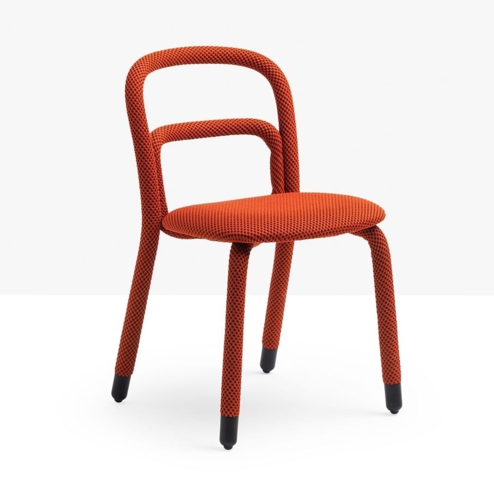 Contemporary chair - Pippi S R_TS - MIDJ - indoor / fabric / steel base