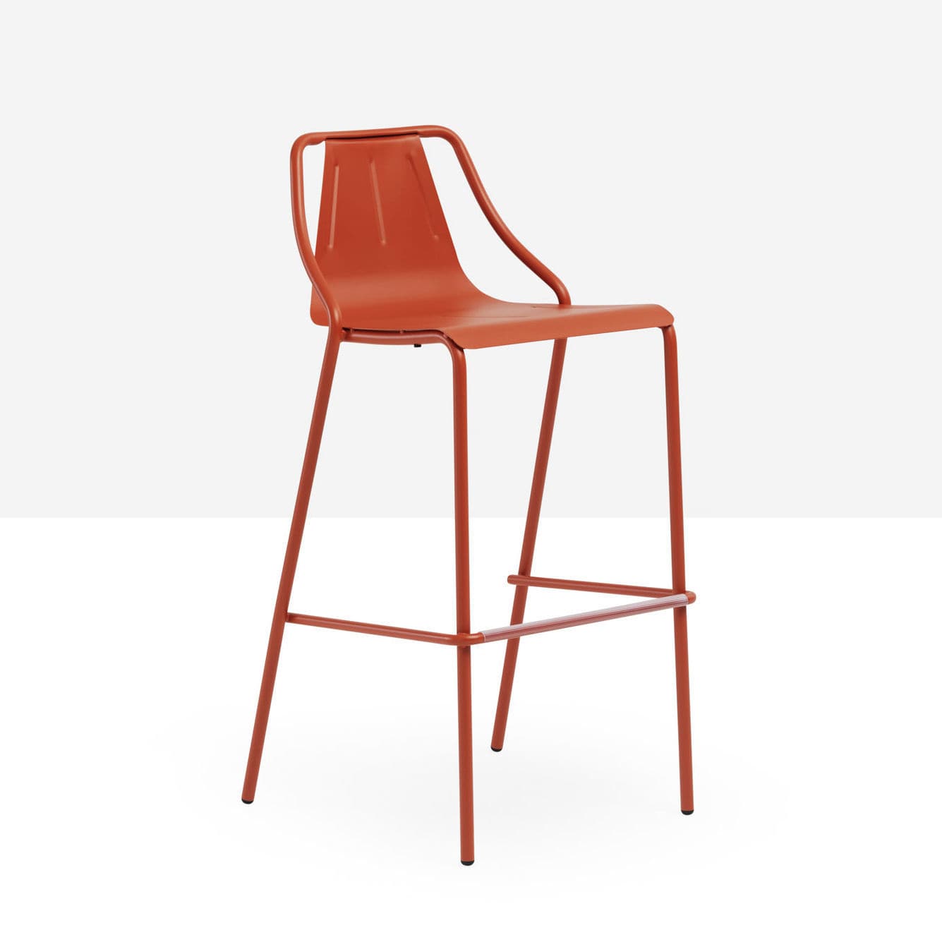 Contemporary bar chair - Ola M - MIDJ - indoor / outdoor / painted steel