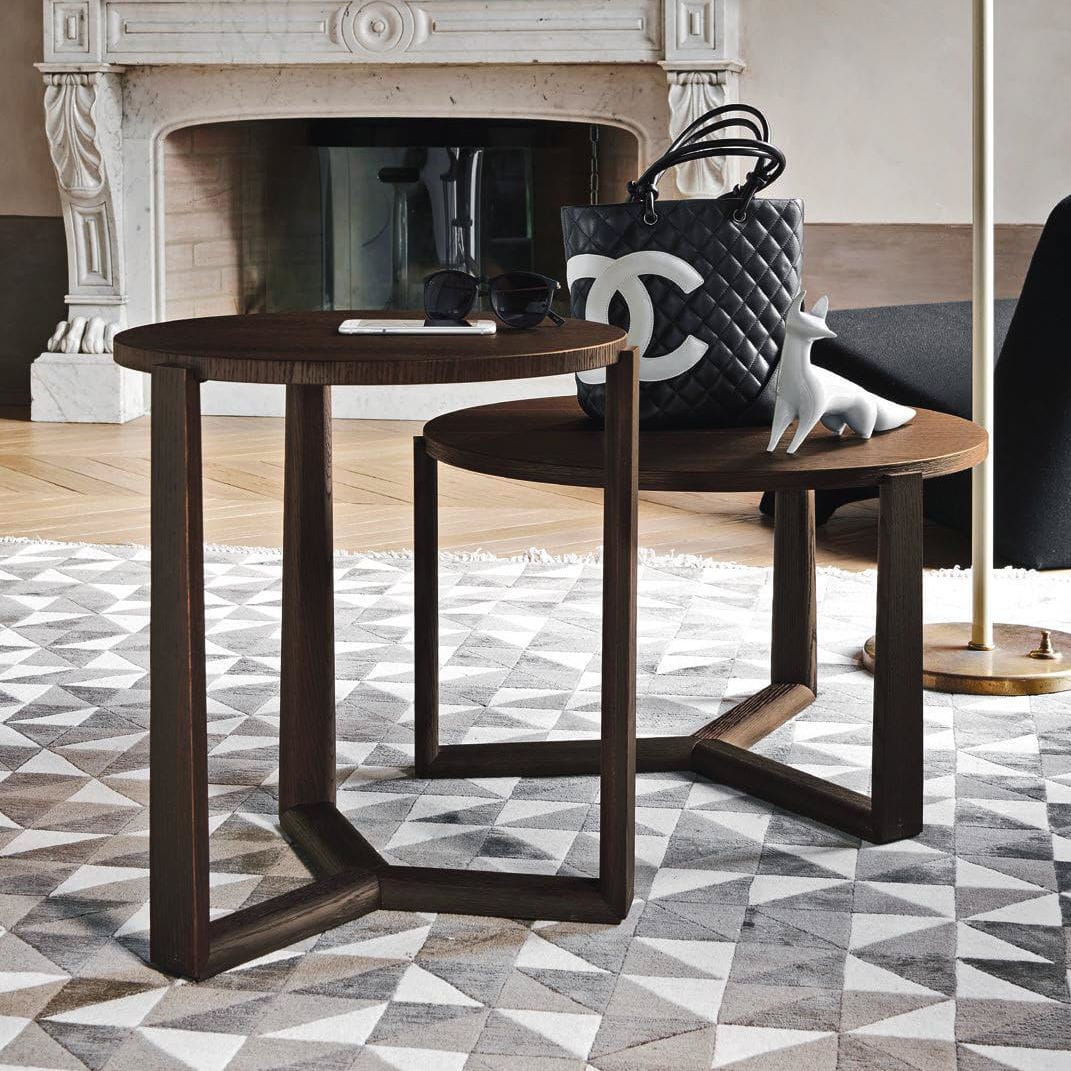 Contemporary side table - SANGIACOMO - oak / wood veneer / oak base