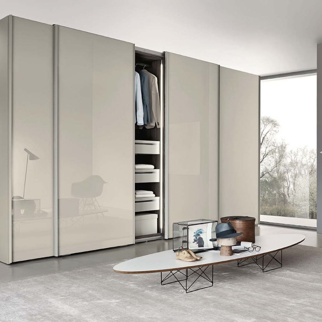 Modular wardrobe - VITRIA - SANGIACOMO - contemporary / lacquered glass ...