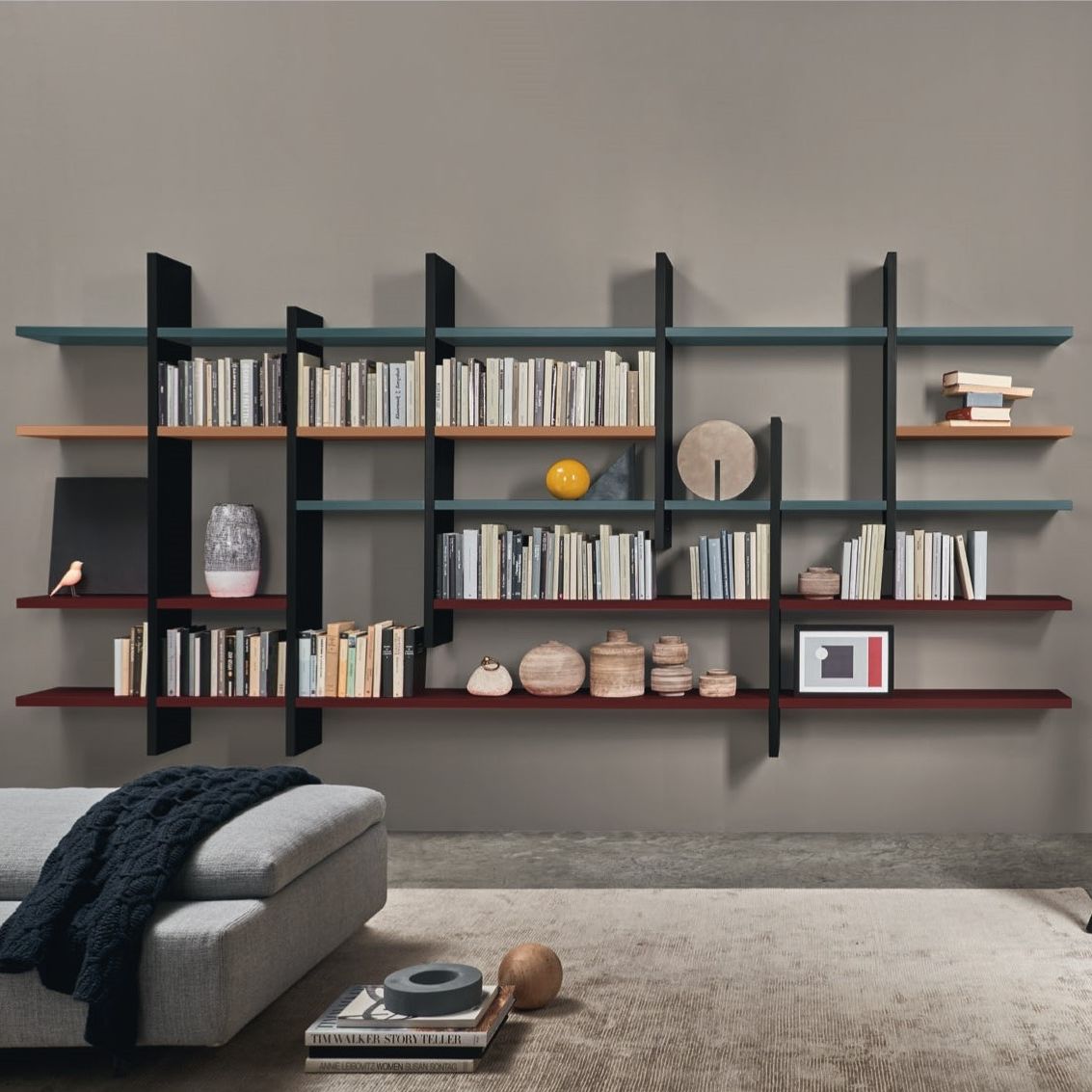 Wall-mounted bookcase - LAMPO - SANGIACOMO - contemporary / lacquered ...