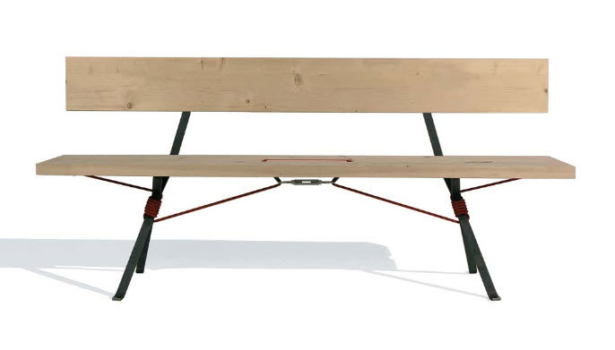 Traditional bench - KAMPENWAND - Moormann Nils Holger - wooden / with ...