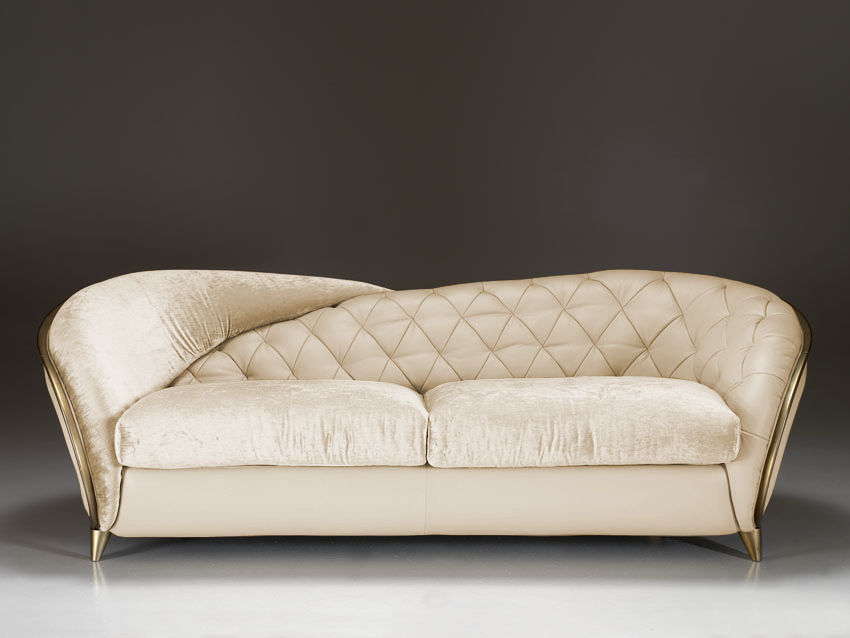 Traditional sofa - ROMEO - Nieri - fabric / leather / black