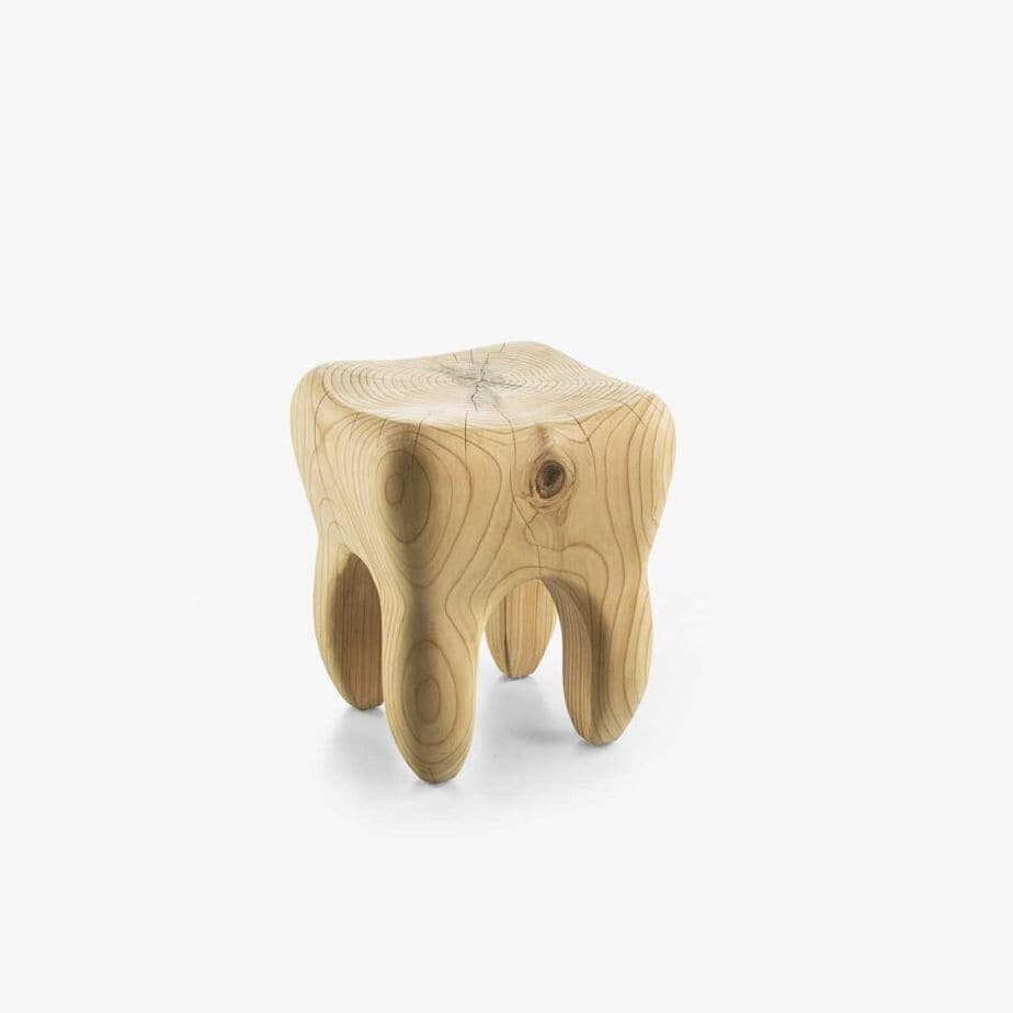 Contemporary stool - MOLAIRE - Riva 1920 - cedar