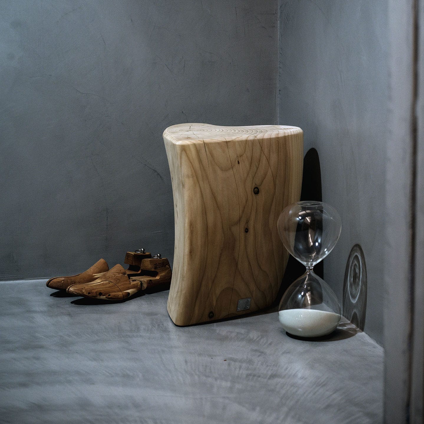 Contemporary stool - ONE LOVE - Riva 1920 - cedar / solid wood base