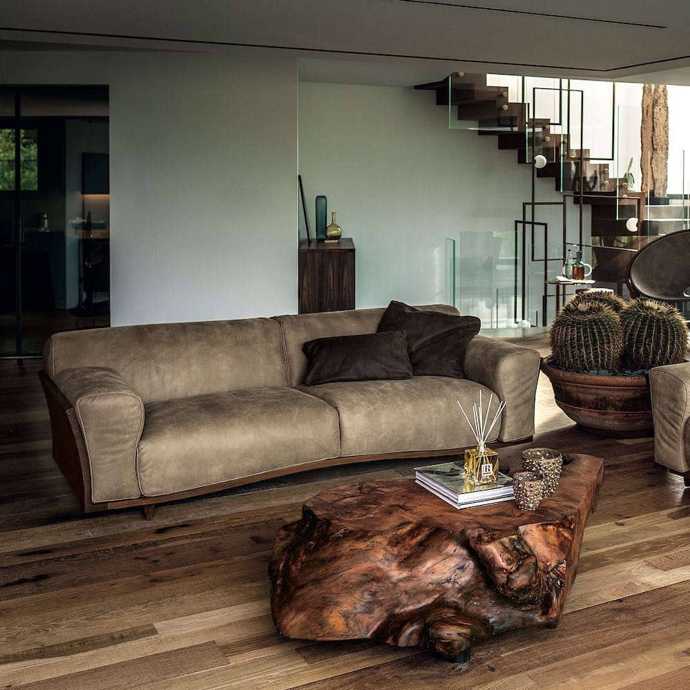 Gray sofa - NUDO - Riva 1920 - brown / white / beige