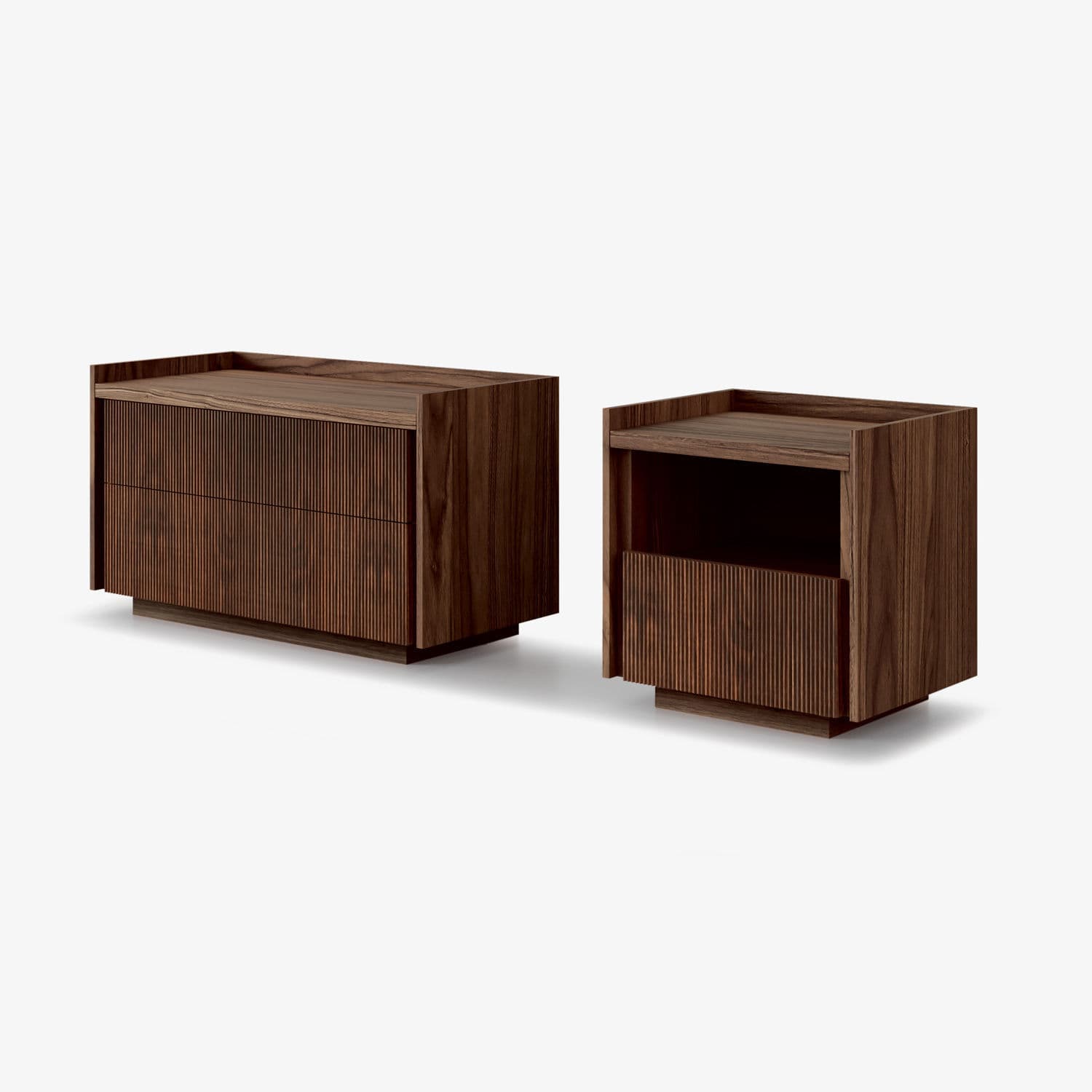 Contemporary bedside table - REVO NIGHT - RIVA 1920 - wooden / wooden base / rectangular