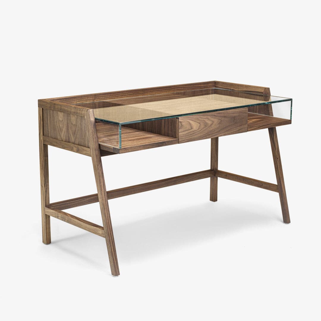 Free-standing desk - WRITING - RIVA 1920 - contemporary / oak / walnut