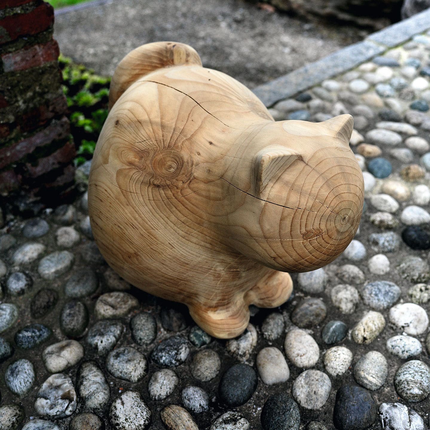 Cedar sculpture - NEKO - RIVA 1920 - floor-mounted / animal / contemporary