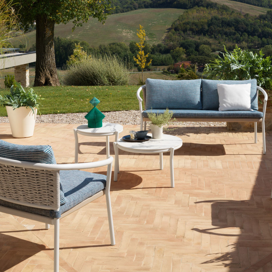 Contemporary coffee table - LIPARI - Roberti Rattan - HPL / marble ...