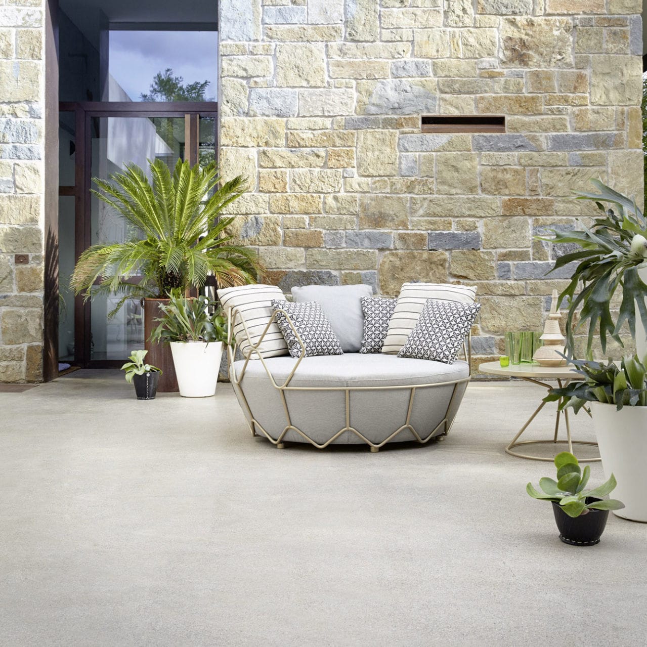 Contemporary armchair - GRAVITY - Roberti Rattan - fabric / polyester ...