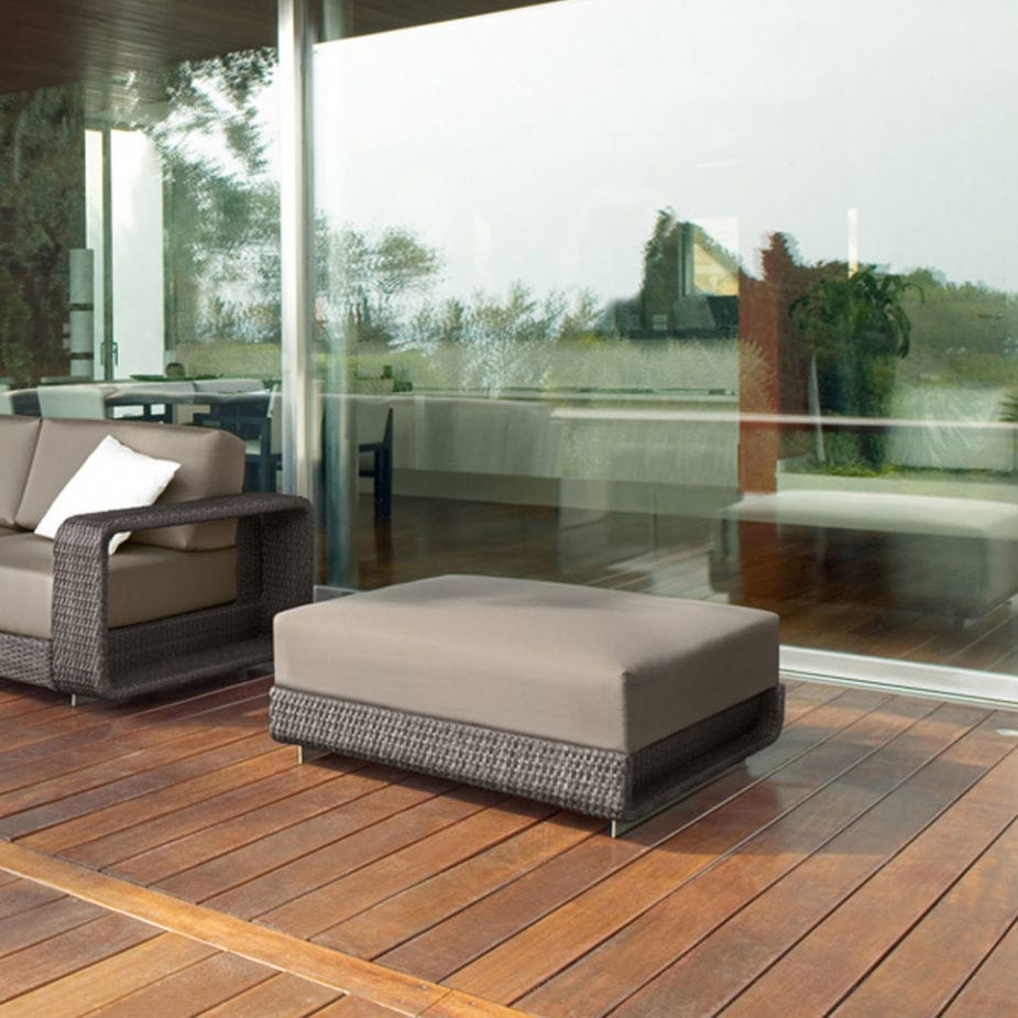 Contemporary pouf - HAMPTONS - Roberti Rattan - aluminum / square / outdoor