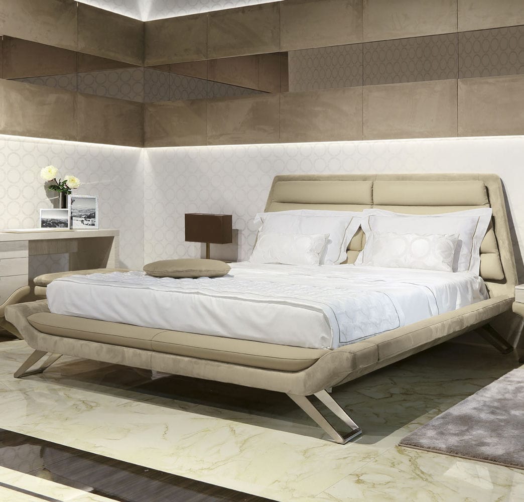 Double bed - PURO - San Marco - contemporary / upholstered / with headboard