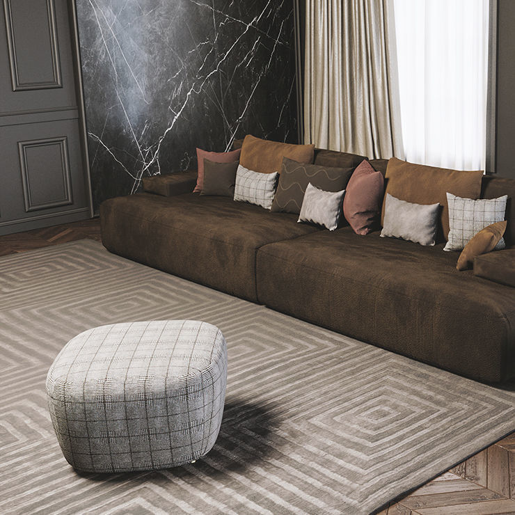 Contemporary pouf - Drum - Scandal Home Couture - velvet / square / living room