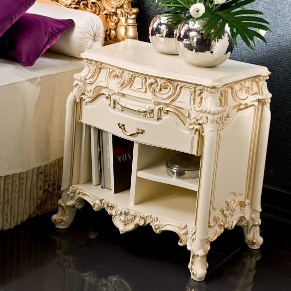 Classic bedside table - PANDORA - Silik - wooden / rectangular / for hotel