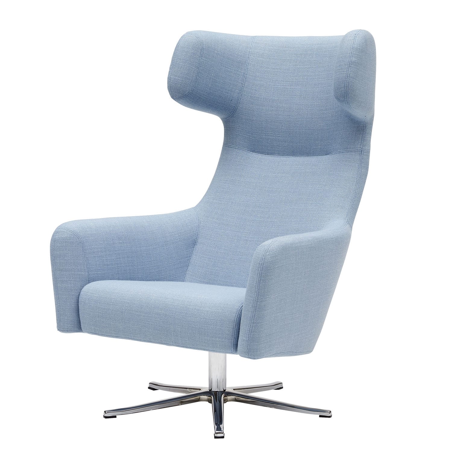 Contemporary armchair - HAVANA - SOFTLINE - fabric / aluminum / wing