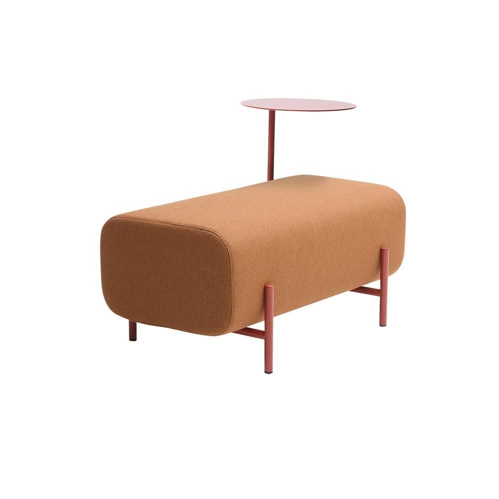 Contemporary upholstered bench - BEAM - SOFTLINE - fabric / solid wood base / solid wood