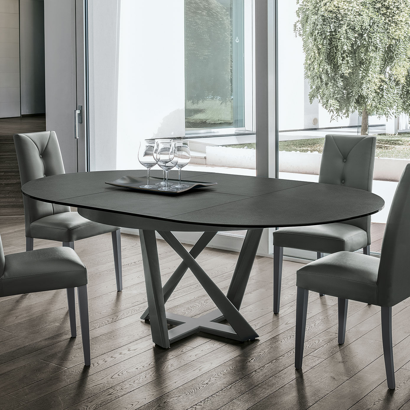 Contemporary table - CRONOS 130 - Target Point - lacquered MDF ...