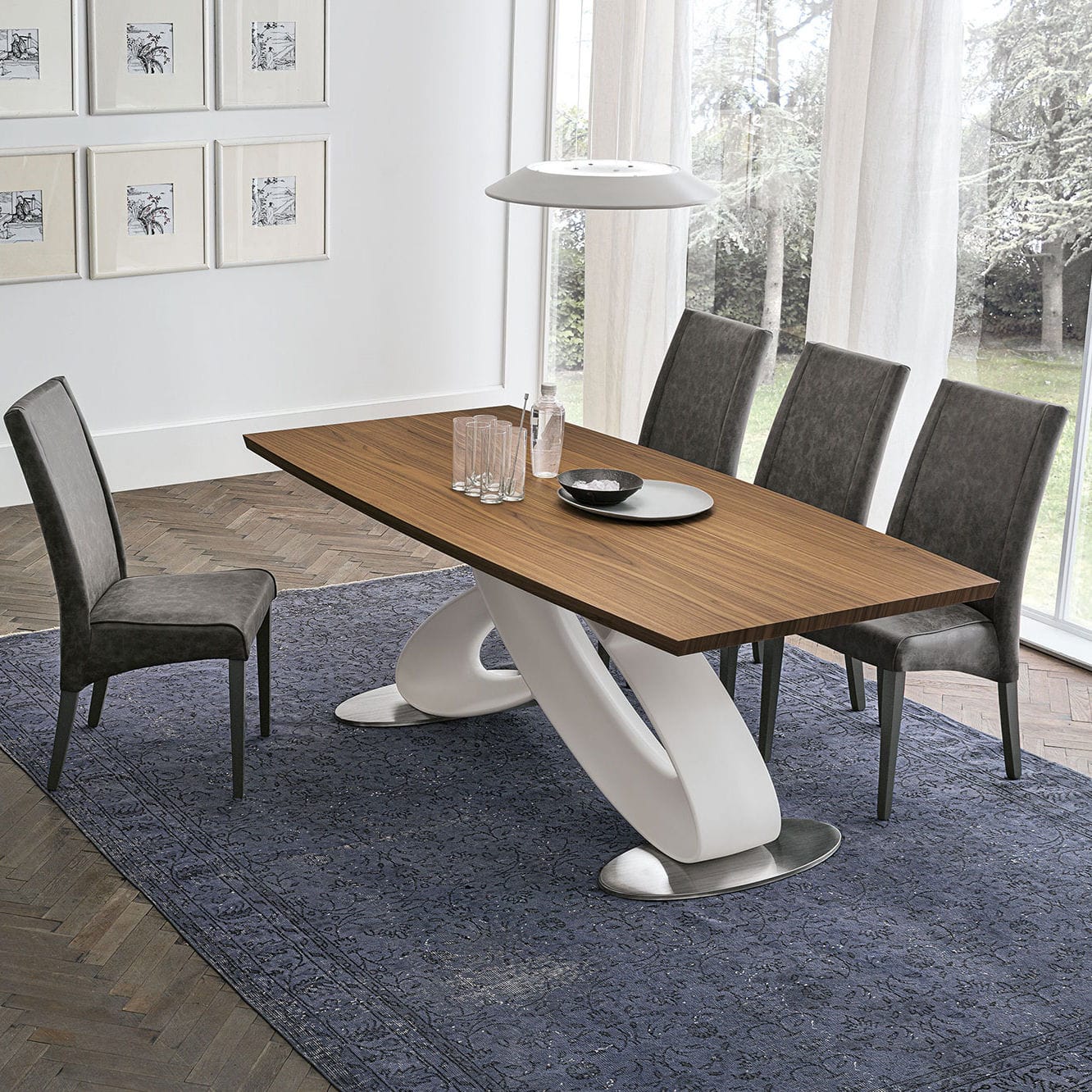 Contemporary table - ECLIPSE 200 - Target Point - wood veneer / polyurethane base / rectangular