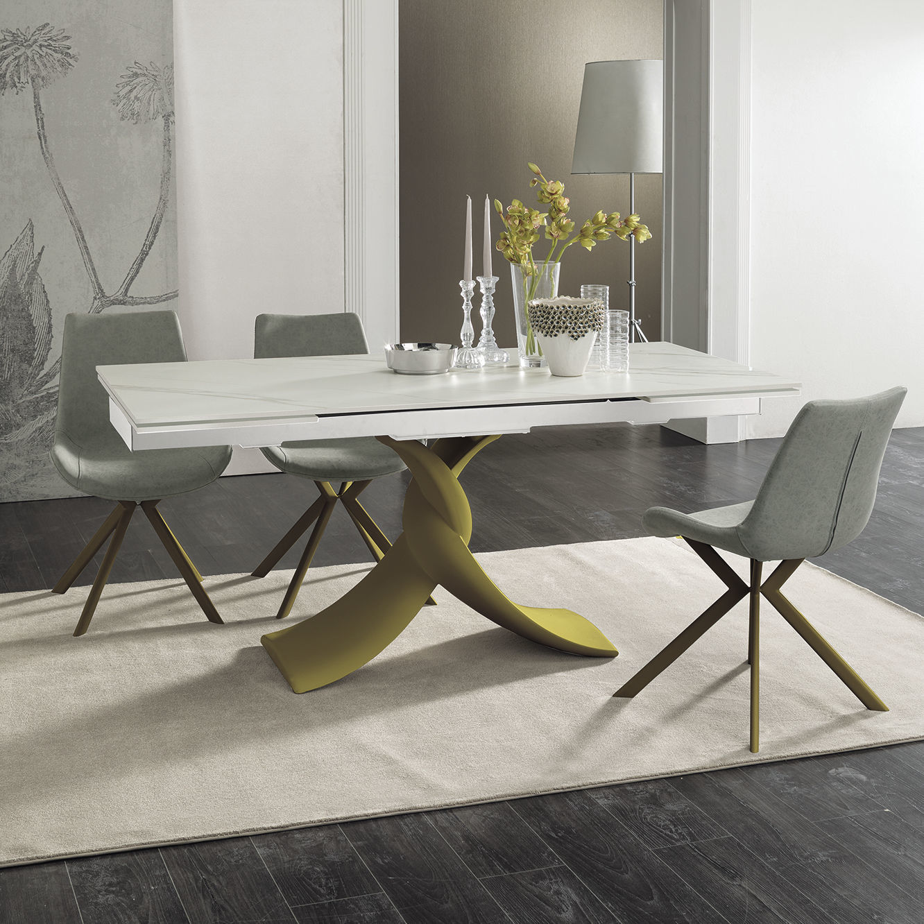 Contemporary dining table - TWIST 180 - Target Point - porcelain ...