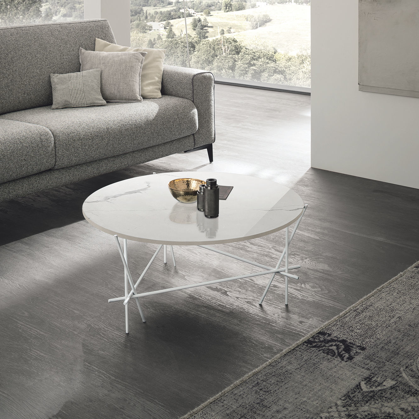 Contemporary coffee table - WIRE - Target Point - glass / porcelain ...